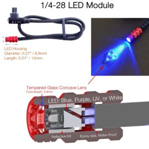 LED Module for E-Tac Light Compound Bow Recurve Bow Sight Light 3/8-32 Thread (1/4-28, Purple)