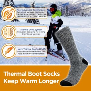 TSSPLUS 3-PAIRS Mens Winter Thermal Warm Heavy Duty Cotton Crew Work Boots Socks 9-13,Cold Weather Outdoor, Heat socks, Extreme warmer