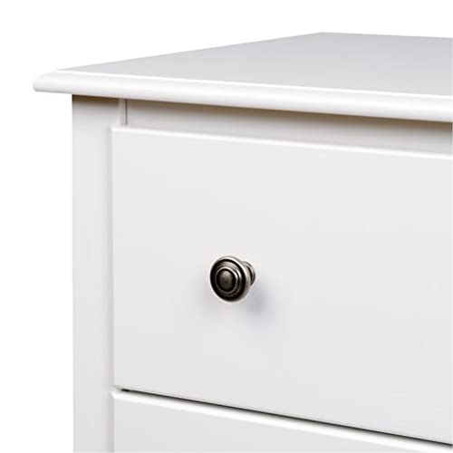 Sonoma 6 Drawer Double Dresser for Bedroom, White & Sonoma Nightstand with Open Shelf, White