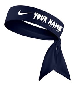 b3 u athletics custom personalized drippy name athletic moisture wicking sports head tie headband - white black red blue yellow orange green purple pink grey light dark drip (navy blue headband)