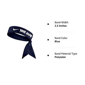 B3 U ATHLETICS Custom Personalized Drippy Name Athletic Moisture Wicking Sports Head Tie Headband - White Black Red Blue Yellow Orange Green Purple Pink Grey Light Dark Drip (Navy Blue Headband)