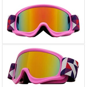 DIJIAMU Ski Goggles Anti-Glare Children Snow Sports Skiing Eyewear Kids Winter Windproof UV400 Ski Glasses Boys & Girls Anti-Fog Snowboard Goggles Snowboard Goggles (Color : Yellow)