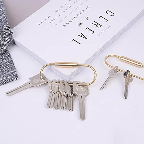 ARFUKA Keychain Brass Screw Lock Keychain Ellipse Shape Key Holder Unisex Key Organizer Keyring Birthday Christmas Wedding Valentine's Day Gift for Men and Women