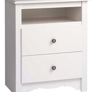 Sonoma 6 Drawer Double Dresser for Bedroom, White & Sonoma Nightstand with Open Shelf, White