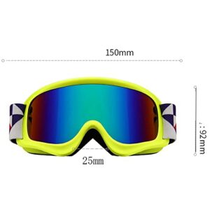 DIJIAMU Ski Goggles Anti-Glare Children Snow Sports Skiing Eyewear Kids Winter Windproof UV400 Ski Glasses Boys & Girls Anti-Fog Snowboard Goggles Snowboard Goggles (Color : Yellow)