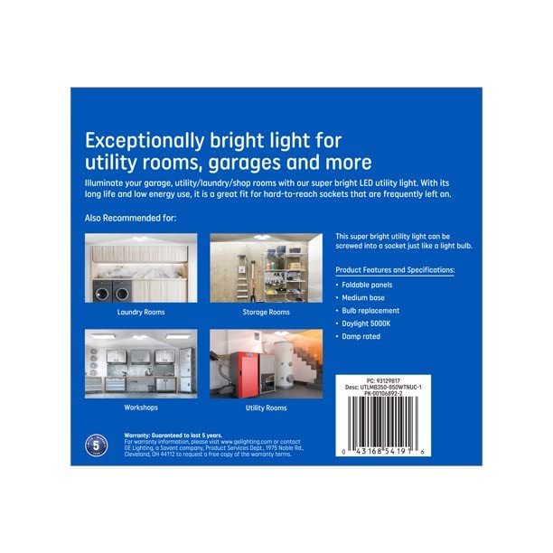 GE LED 30w Daylight Super Bright Utility Light, Medium Base, 1 pk