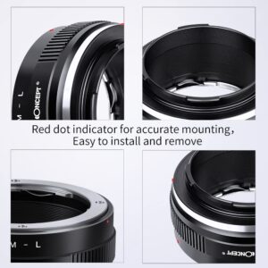 K&F Concept Lens Mount Adapter OM-L Manual Focus Compatible with Olympus OM SLR Lens to L Mount Camera Body