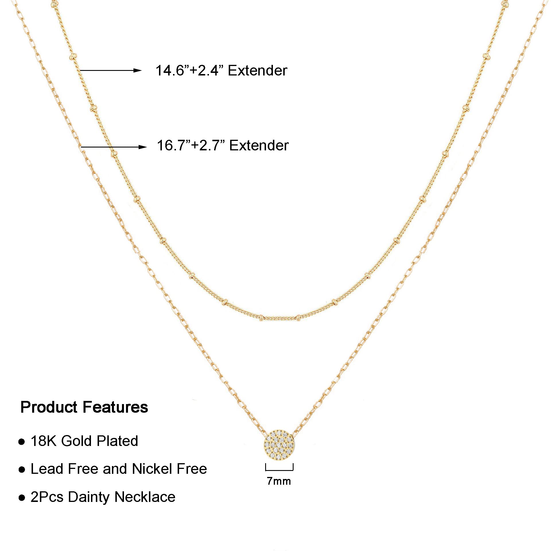 LOKLIFFAI Gold Dainty Choker Necklace Cz Pearl Pendant Necklace Chain Layered Necklace for Women