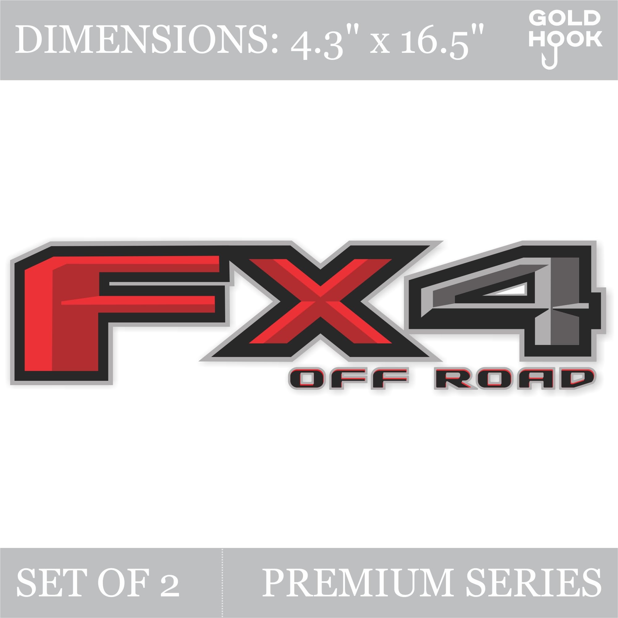 FX4 Off Road Decal Replacement Sticker F150 Bedside F Truck Super Duty F250 F350 F450 (2015-2018) Premium Series (Metallic Finish)