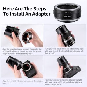 K&F Concept Lens Mount Adapter OM-L Manual Focus Compatible with Olympus OM SLR Lens to L Mount Camera Body