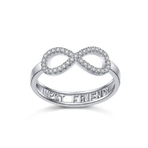 jzmsjf s925 sterling silver best friend infinity rings friendship gifts for women teens size 8