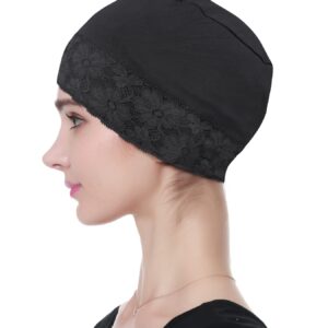 Alnorm Chemo Scarves for Women Sleep Hats for Cancer Patients Black