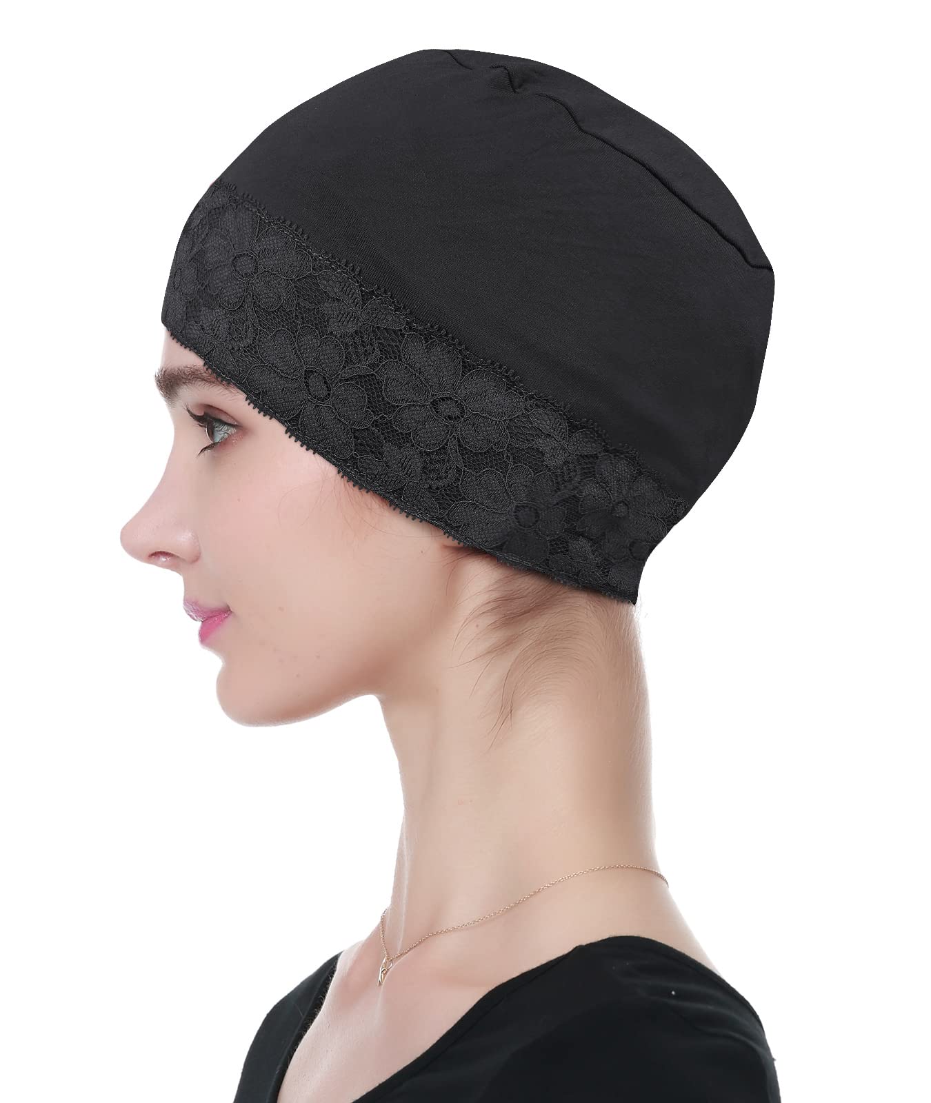 Alnorm Chemo Scarves for Women Sleep Hats for Cancer Patients Black