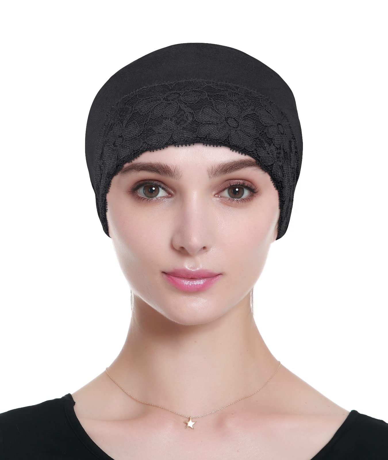 Alnorm Chemo Scarves for Women Sleep Hats for Cancer Patients Black