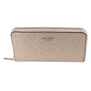 Kate Spade female shimmy glitter boxed large continental wallet rose gold