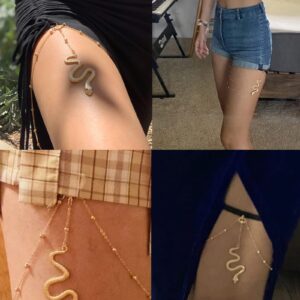 Gold Snake Thigh Chain for Women Snake Pendant Thigh Accessories Beach Boho Style Leg Chain Jewelry Halloween Costume Accessories