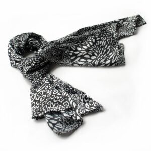 bedding - black & white distinctive leopard animal print fashion soft silk scarf/wrap/shawl(small)