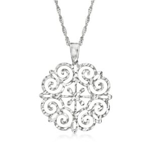 ross-simons italian sterling silver filigree medallion pendant necklace