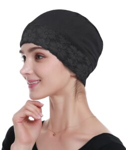 alnorm chemo scarves for women sleep hats for cancer patients black