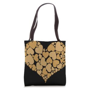 a heart of hearts romantic design pastel ochre shades tote bag