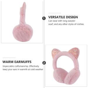 SOIMISS Winter Earmuff for Cute Cat Ear Muffs Plush Sequin Foldable Earmuffs Ear Warmer for Girls Boys