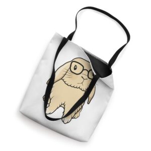 Cute Mini Holland Lop Bunny Rabbit Lover Glasses Easter Tote Bag