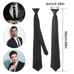 Yolev Men's Clip On Ties 20 Inches Solid Color Clip-on Neckties Pre-tied Neckties for Wedding Office School Uniform