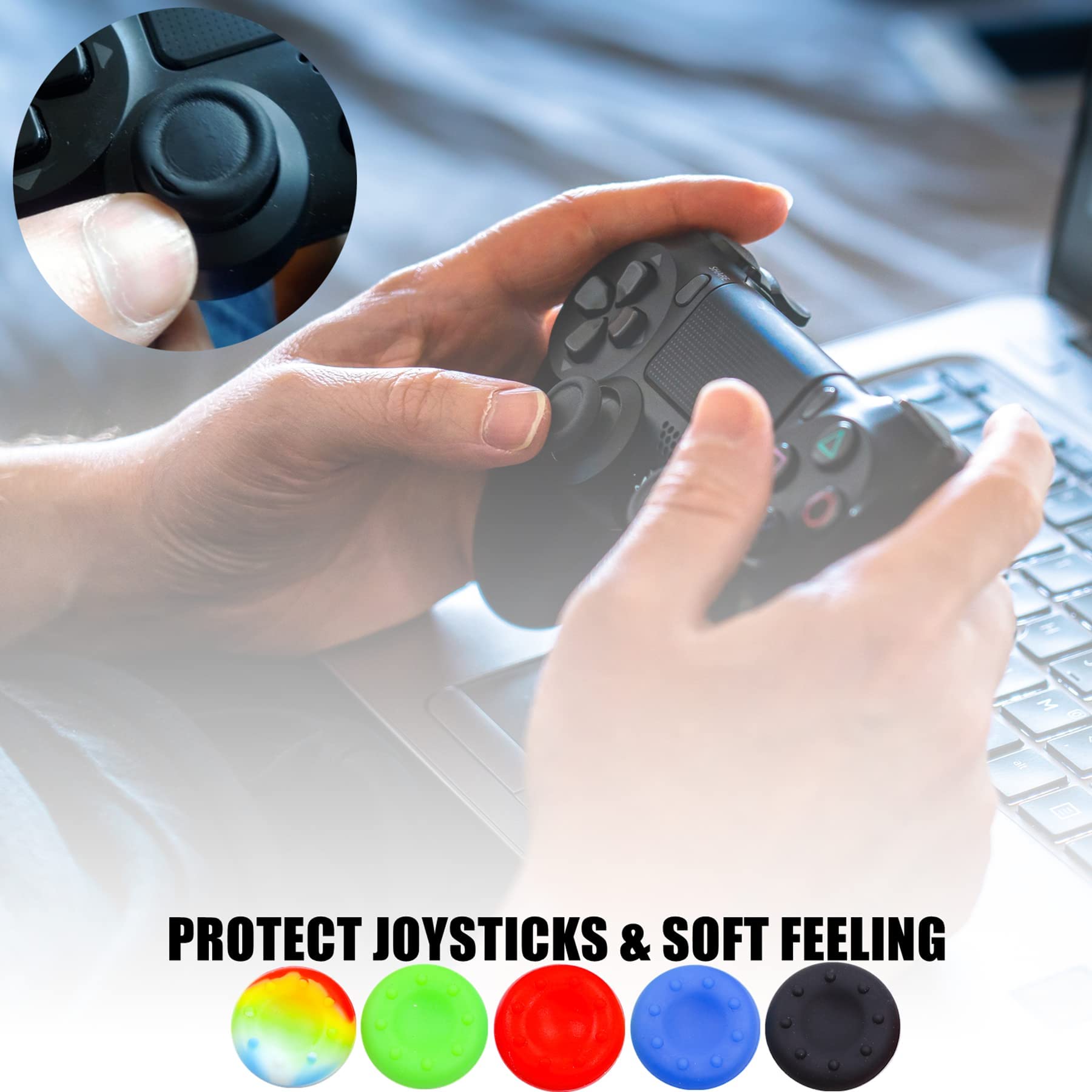 Silicone Skin for Ps5 Controller, 1pc Anti-Slip Shell Cover Case with 10 Joystick Grips for Playsation 5 Controller Wireless Gamepad(PS5 Controller #15)