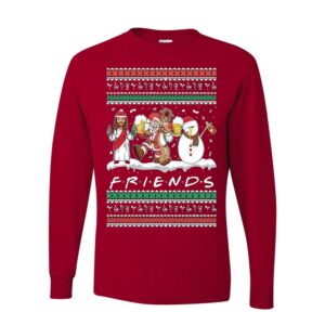 f r i e n d s ugly christmas mens long sleeves, red, small