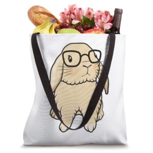 Cute Mini Holland Lop Bunny Rabbit Lover Glasses Easter Tote Bag