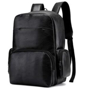 Faux Leather Backpack (Coffee Brown)