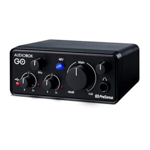 presonus audiobox go | usb-c audio interface for music production with studio one daw recording software, music tutorials, sound samples and virtual instruments