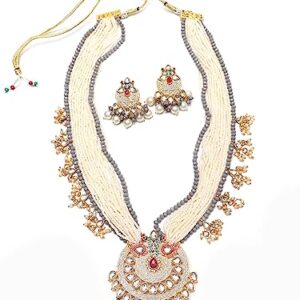 OZANOO Kundan Necklaces Set For Women And Girls, Kundan Necklace Set Jaipuri Jewellery/Indian Traditional Jewellery Set For Women And Girls, Necklaces