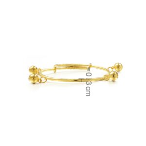 CHOW SANG SANG 999.9 24K Gold Price-by-Weight 7.48g Gold Tiny Size Gifting Adjustable Bangle with Bells 09220K