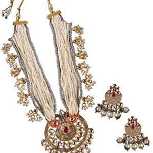 OZANOO Kundan Necklaces Set For Women And Girls, Kundan Necklace Set Jaipuri Jewellery/Indian Traditional Jewellery Set For Women And Girls, Necklaces