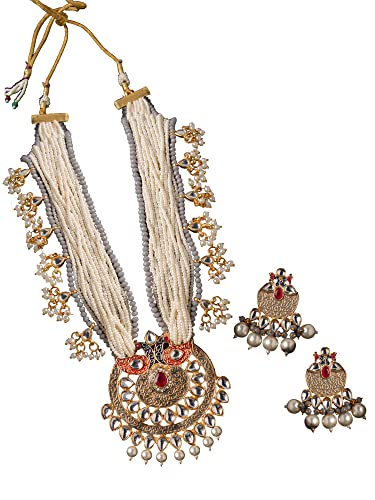 OZANOO Kundan Necklaces Set For Women And Girls, Kundan Necklace Set Jaipuri Jewellery/Indian Traditional Jewellery Set For Women And Girls, Necklaces