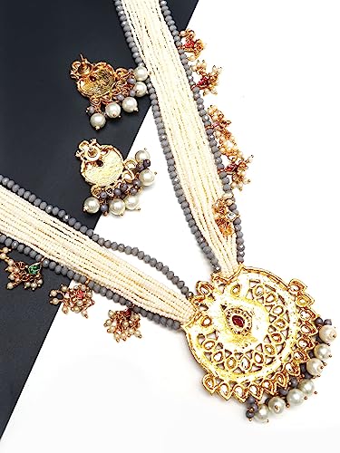 OZANOO Kundan Necklaces Set For Women And Girls, Kundan Necklace Set Jaipuri Jewellery/Indian Traditional Jewellery Set For Women And Girls, Necklaces