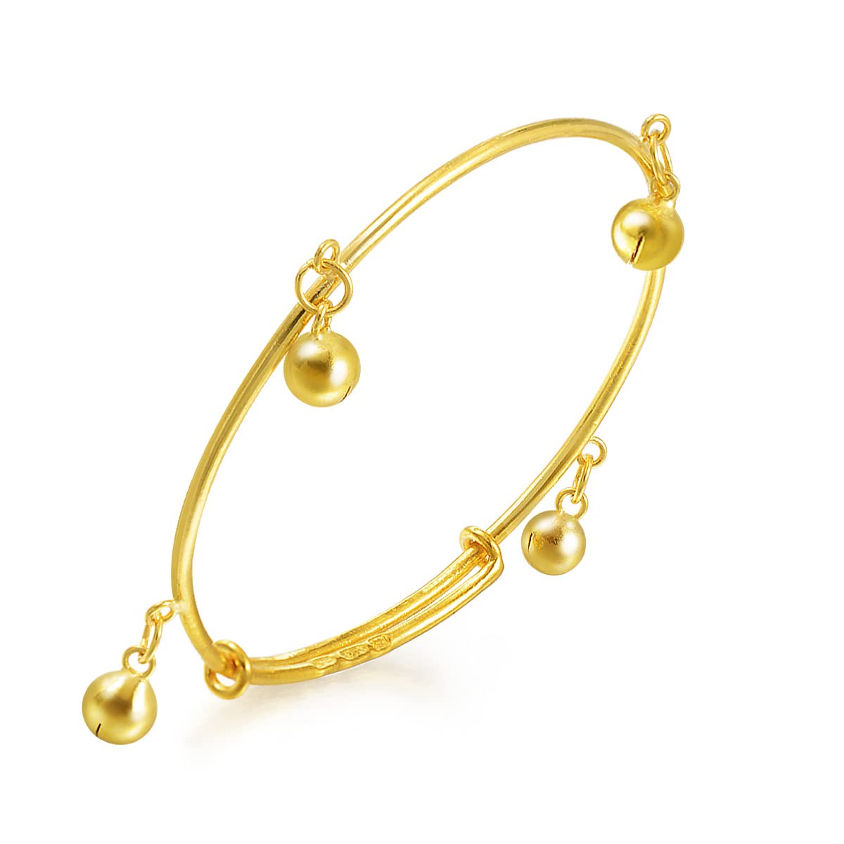 CHOW SANG SANG 999.9 24K Gold Price-by-Weight 7.48g Gold Tiny Size Gifting Adjustable Bangle with Bells 09220K