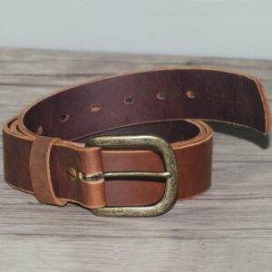 PAZARO Men's Leather Belt 100% Full Grain Leather Mens Belt