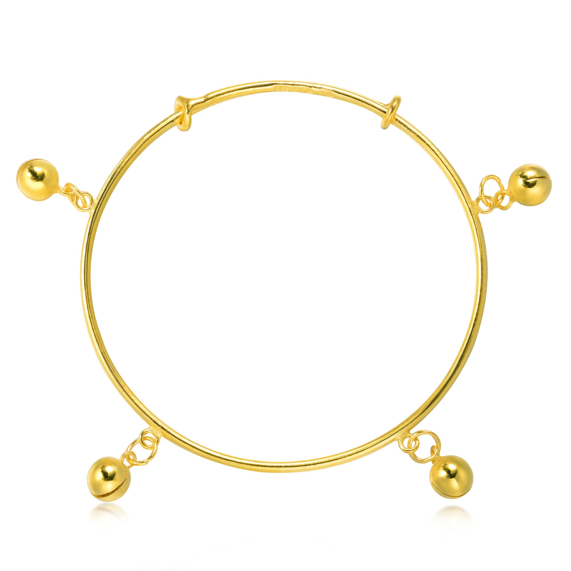 CHOW SANG SANG 999.9 24K Gold Price-by-Weight 7.48g Gold Tiny Size Gifting Adjustable Bangle with Bells 09220K