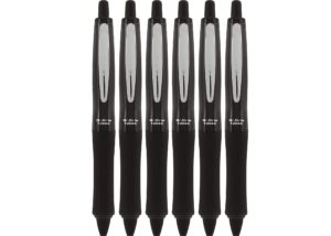 pilot dr. grip fullblack refillable & retractable ballpoint pen, medium point, black ink, 6 pack