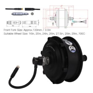 BTER Electric Bicycle Hub Motor, 36V 250W Waterproof Front Wheel Ebike Conversion Motor Kit with 3 Riding Modes, 25-28km/h Brushless Gear Drive for Bike Upgrade Parts