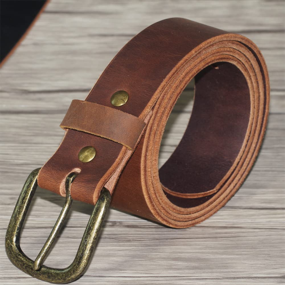 PAZARO Men's Leather Belt 100% Full Grain Leather Mens Belt