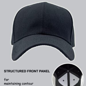 Utmost Structured Baseball Cap with Adjustable Closure - Performance Hat for Outdoor Activities and Custom Embroidery (1pc Black)