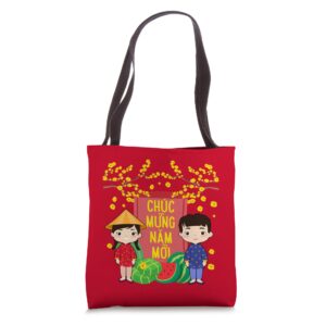 ao dai kids chuc mung nam moi | vietnamese new year 2024 tote bag