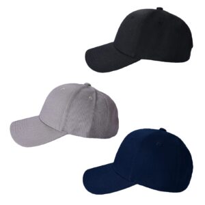 Rosoz 3 Pack Baseball Cap Men Women Cotton Dad Hat Classic Adjustable Plain Golf Hat Low Profile Unisex