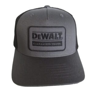 dewalt men's oakdale patch trucker hat (grey/black)