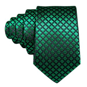 Barry.Wang Necktie Boy Silk Plaid Tie Set Father and Son Check Tie Set Hanky Engagement