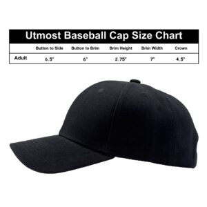 Utmost Structured Baseball Cap with Adjustable Closure - Performance Hat for Outdoor Activities and Custom Embroidery (1pc Black)