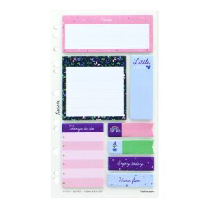 filofax accessory, garden collection, repositionable sticky notes, set of 8 note pads, 25 sheets each (b132742)